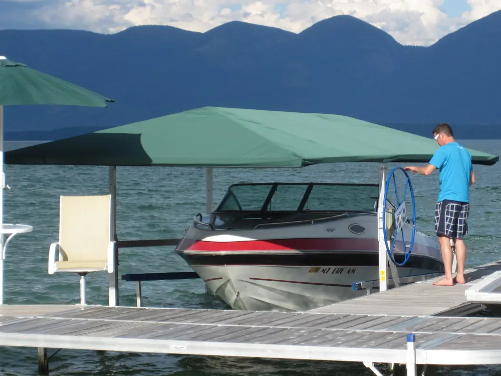 Hip Roof Boat Lift Canopy Frame | ShoreMaster Canopies
